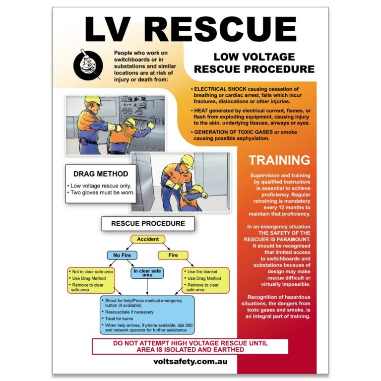Low Voltage Rescue Poster - Volt Safety
