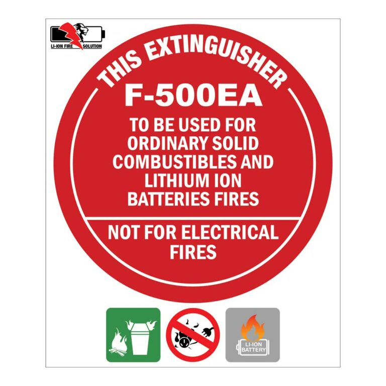 F-500 Extinguisher location sign - LI-ion Fire Solution
