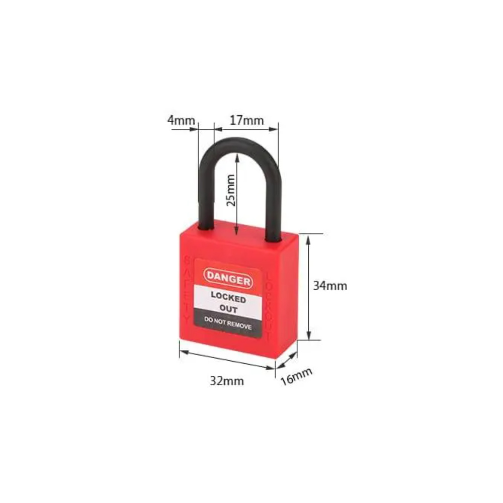 Padlock Dielectric Shank 25mm Straight Edge - Volt Safety